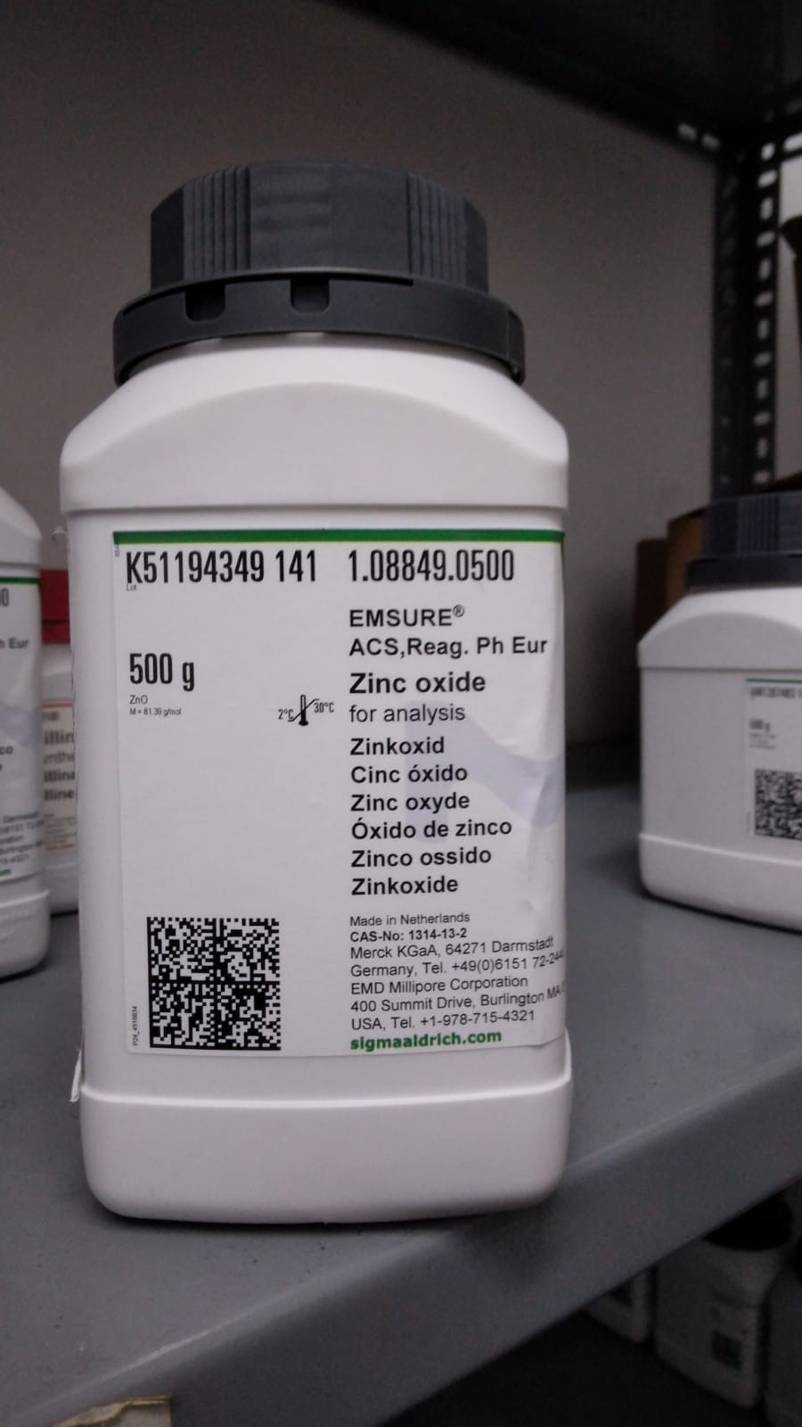 1.08849.0500 ZİNC OXİDE MERCK