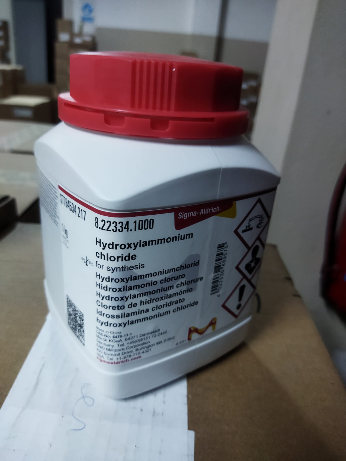 8.22334.1000 HYDROXYLAMMONIUM CHLORIDE MERCK